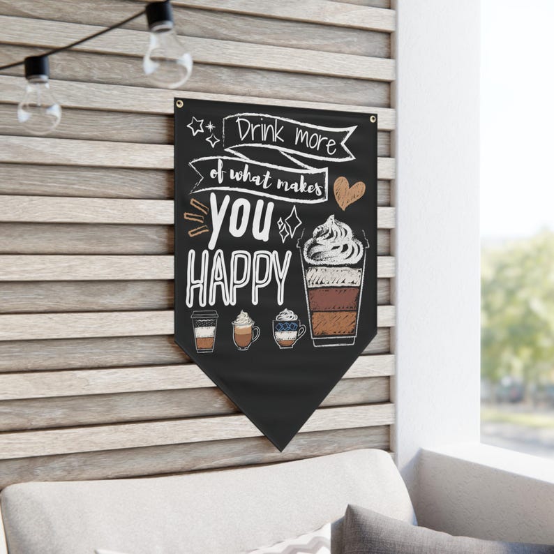 Coffee Chalkboard Style Pennant Banner, Kitchen Decor, Coffee Bar Decor ...