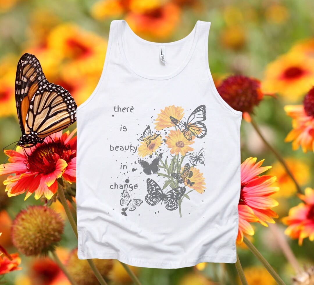 Vintage Butterfly Tank Top, Faded Paper Butterfly, Inspirational ...