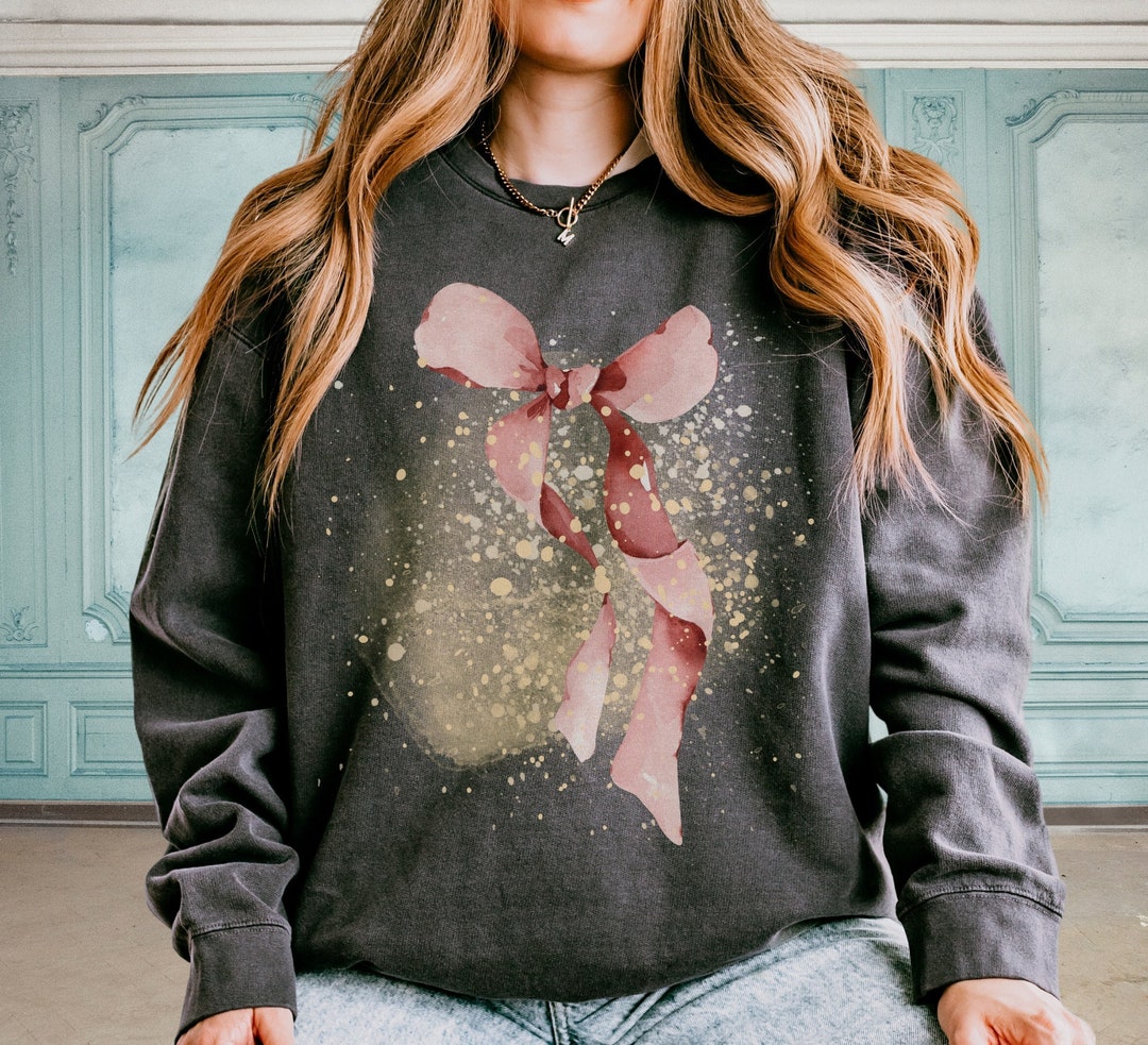 Coquette Bow Grunge Style Comfort Colors®s Lightweight Pullover ...