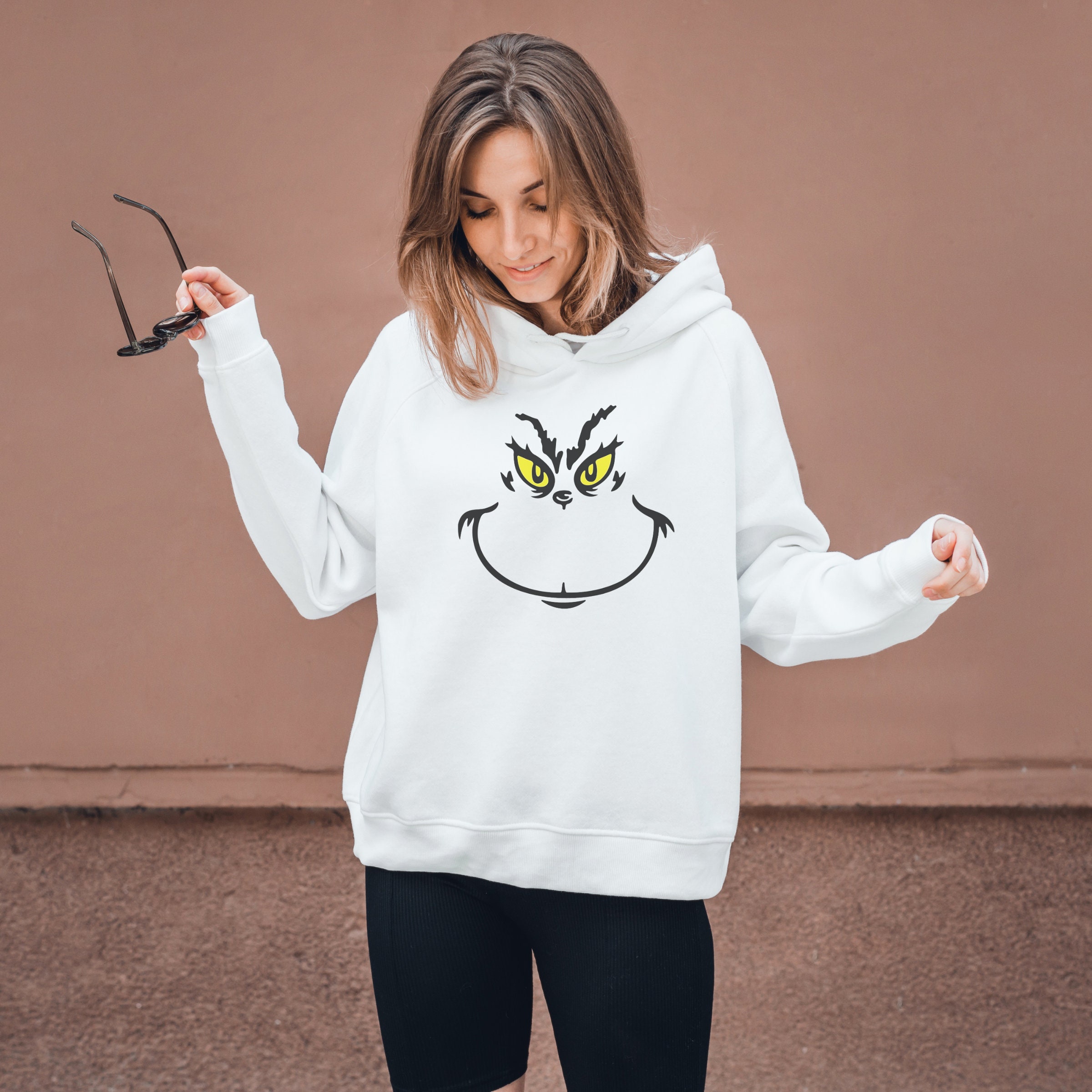 SVG Layered Grinch Face Yellow Eyes Cute Christmas Instant Download ...