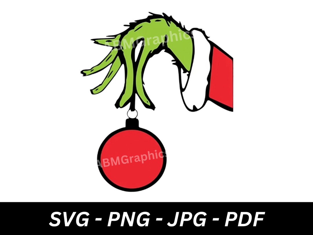 Mano en capas svg Grinch mano svg Grinch mano png mano verde - Etsy México