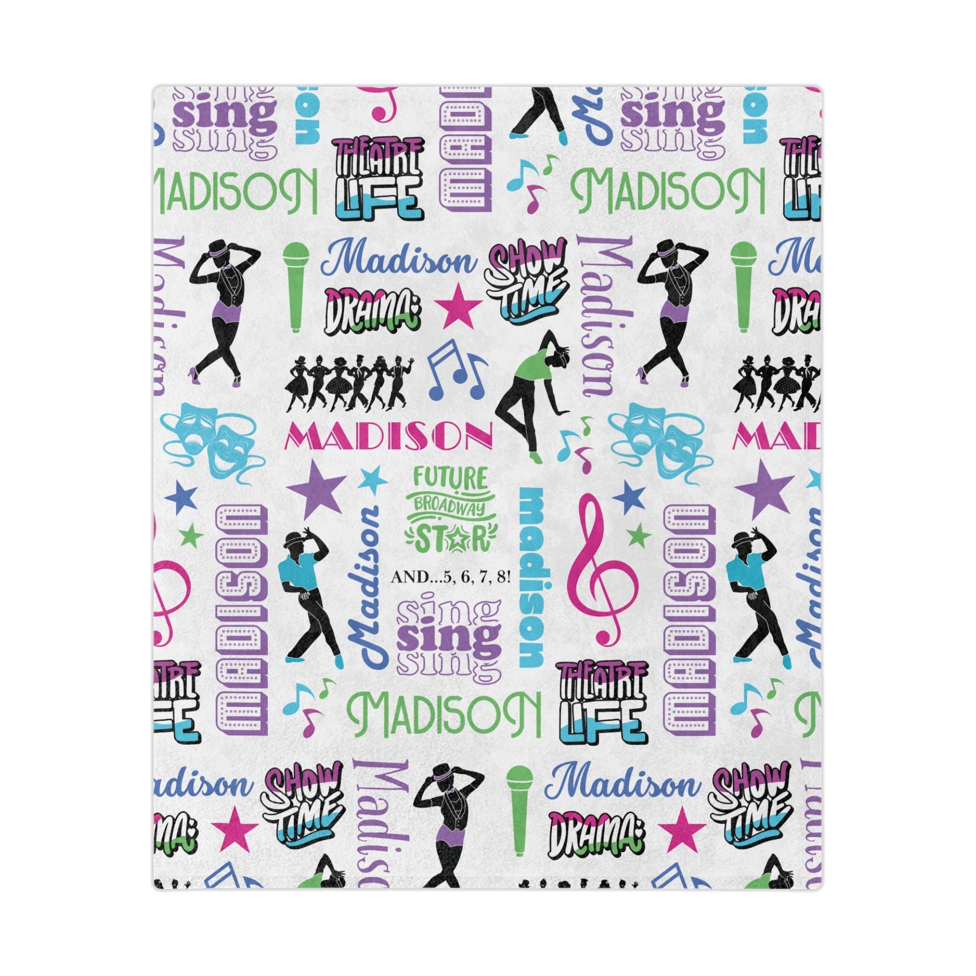 Personalized Musical Theatre Fleece Blanket, Custom Musical Theater ...