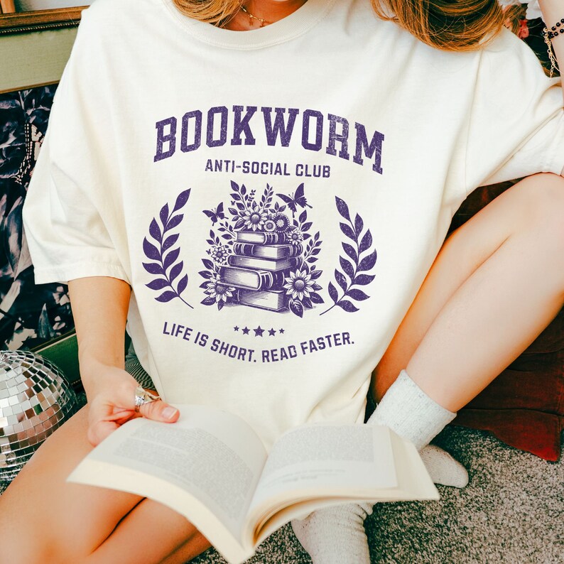 Bookworm Shirt, Anti Social Book Club Shirt, Floral Bookish Gift ...