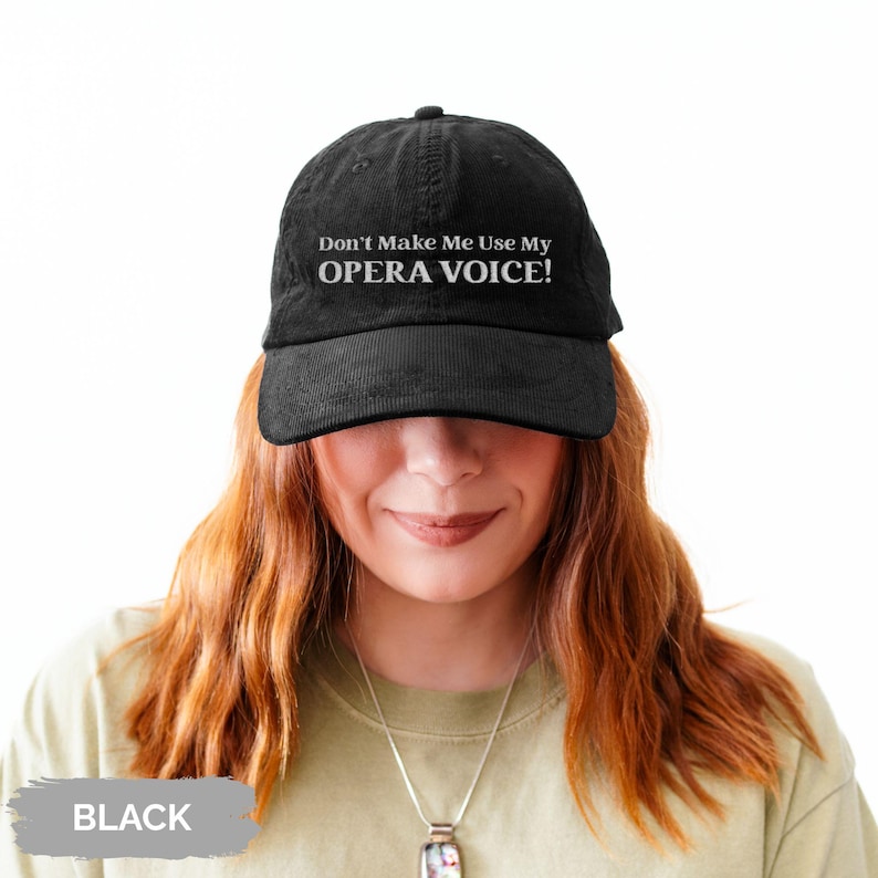 Funny Opera Singer Embroidered Hat, Vintage Style Corduroy Cap, Voice ...