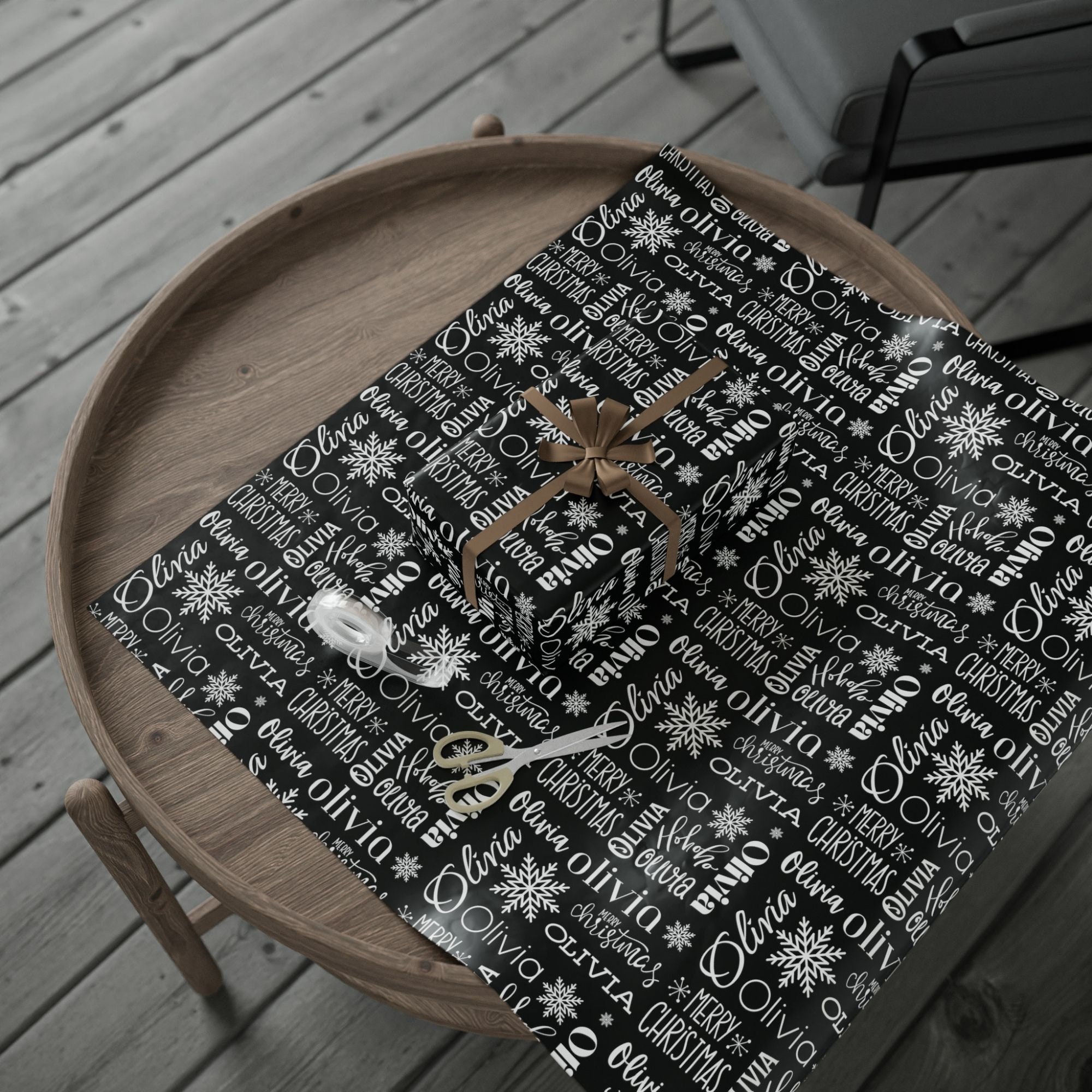 Custom Name Wrapping Paper, Personalized Christmas Wrapping Paper Roll ...