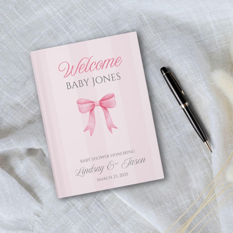 Personalized Baby Shower Guest Book, Custom Guestbook Sign in Journal ...