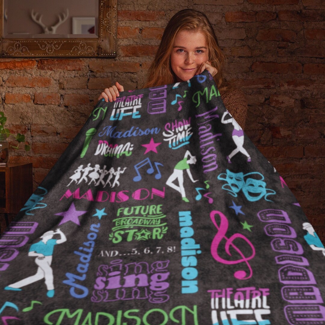 Personalized Musical Theatre Fleece Blanket, Custom Musical Theater ...