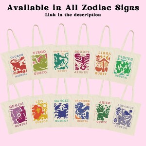 Personalized Zodiac Sign Tote Bag, Custom Zodiac Gifts, Aquarius ...