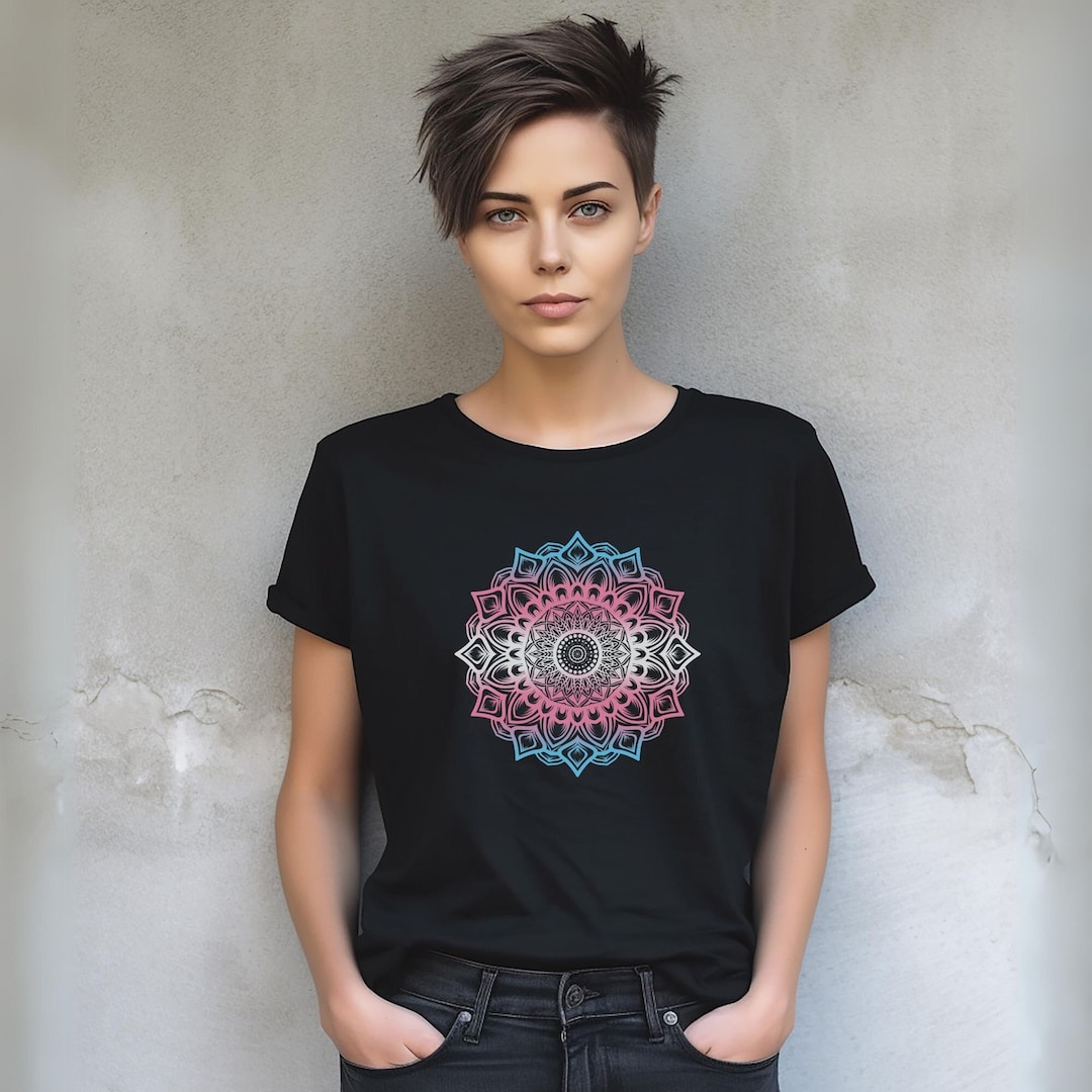 Transgender Shirt, Subtle Trans Pride Mandala Tshirt, Trans Rights ...