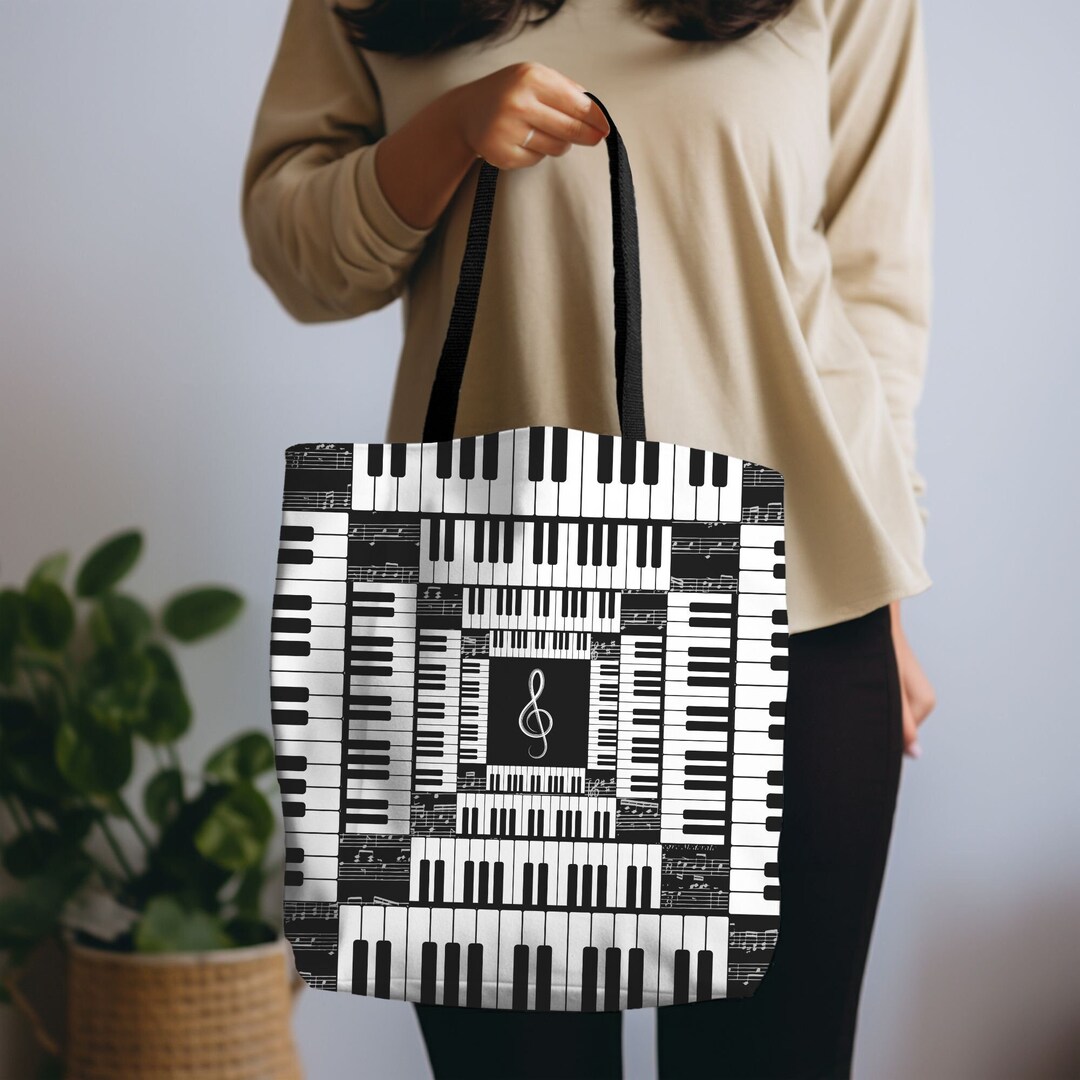 Piano Art Tote Bag, Piano Player Shoulder Bag, Piano Teacher Gift ...