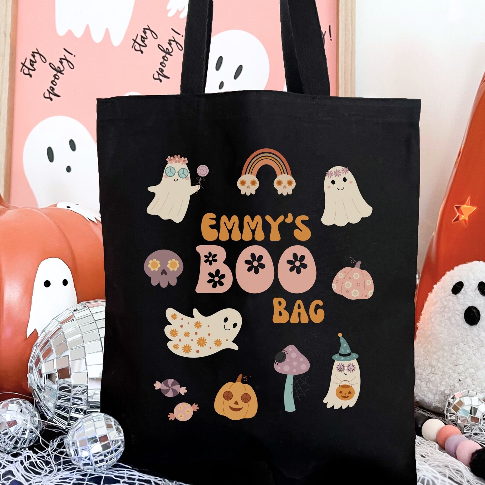 Personalized Trick or Treat Bag, Kids Custom Name Halloween Boo Bag ...