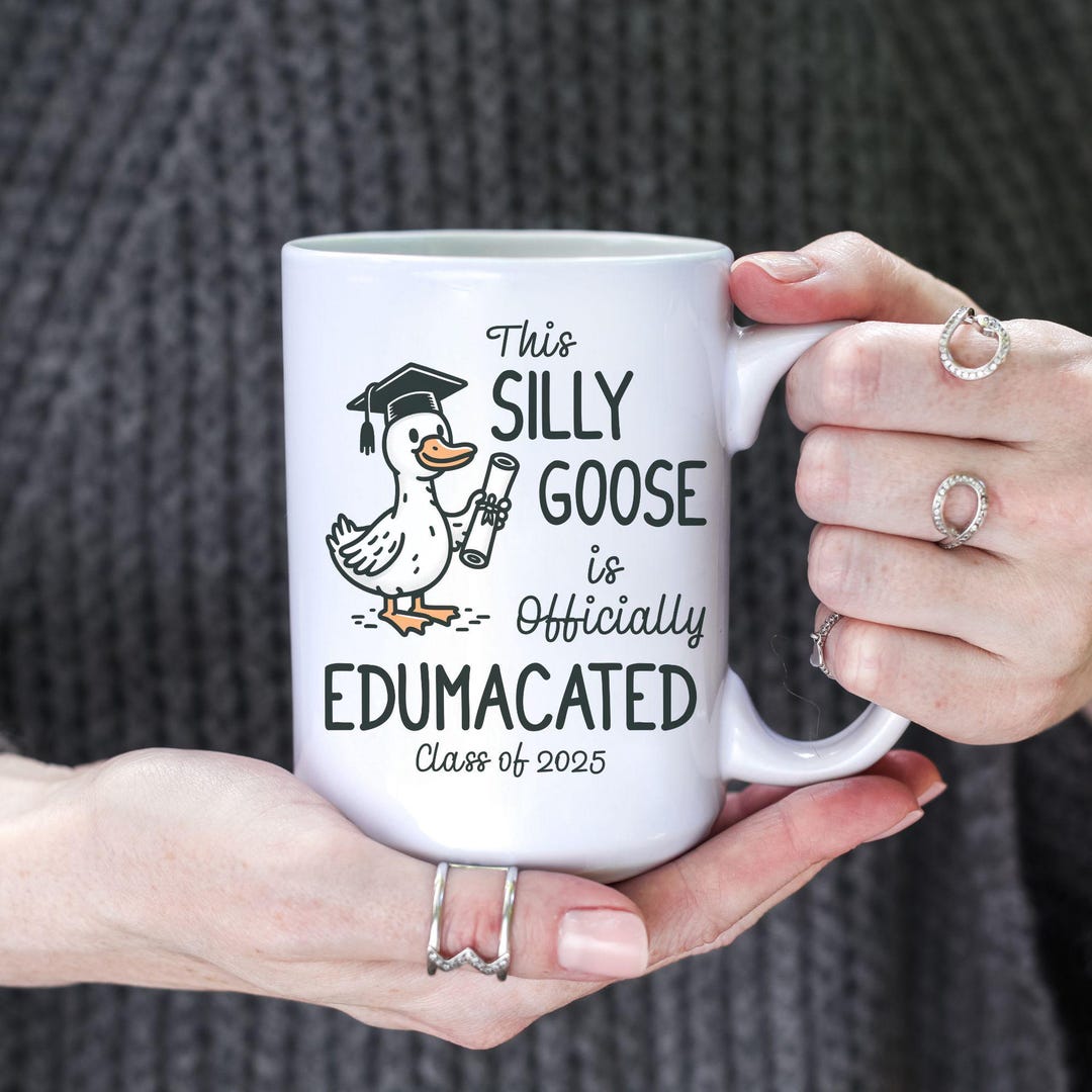 Funny College Graduation Gift, Edumacated Silly Goose Coffee Mug ...