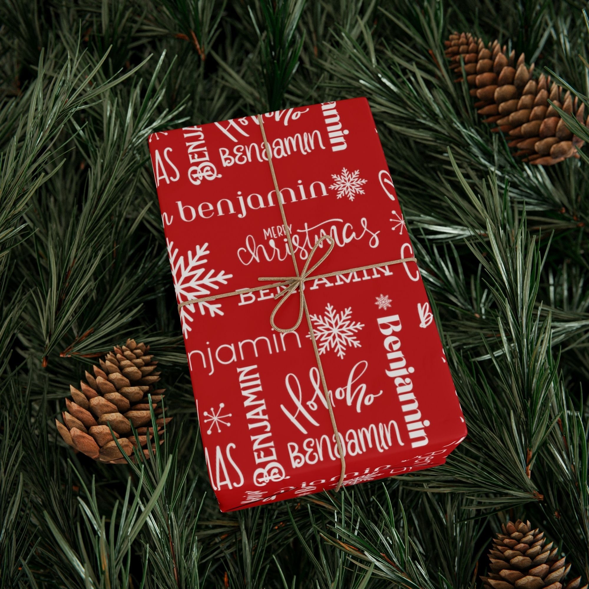 Custom Name Wrapping Paper, Personalized Christmas Wrapping Paper Roll ...