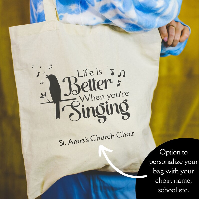 Personalized Music Tote Bag Gift for Singers, Choir Rehearsal Sheet ...