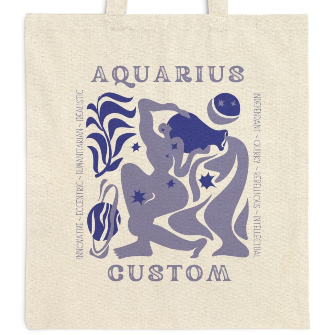 Personalized Zodiac Sign Tote Bag, Custom Zodiac Gifts, Aquarius ...