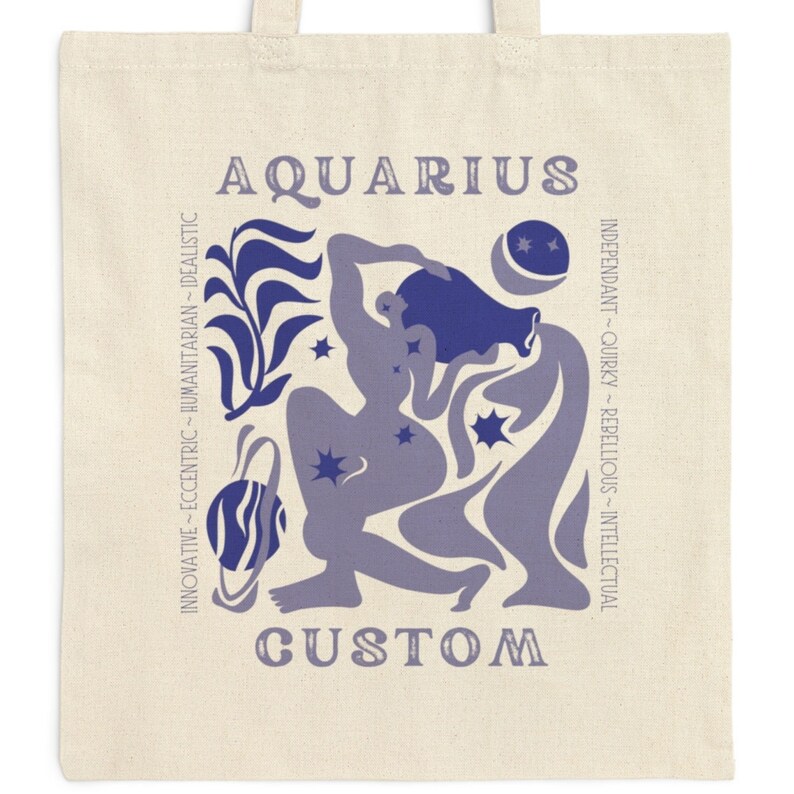 Personalized Zodiac Sign Tote Bag, Custom Zodiac Gifts, Aquarius ...
