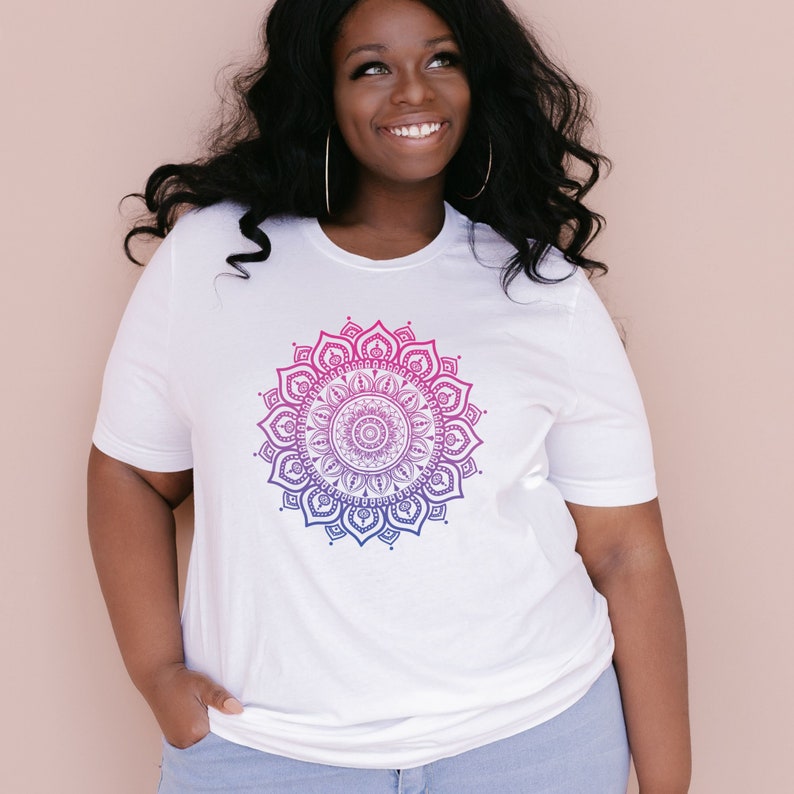 Bisexual Pride Shirt, Subtle Bi Pride Mandala Tshirt, Cute LGBTQ Pride ...