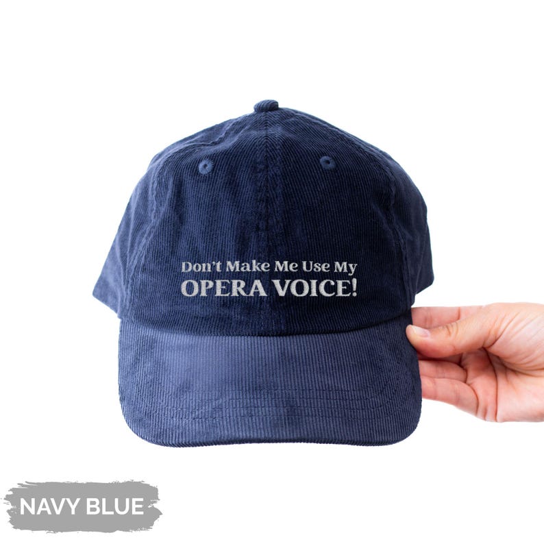 Funny Opera Singer Embroidered Hat, Vintage Style Corduroy Cap, Voice ...