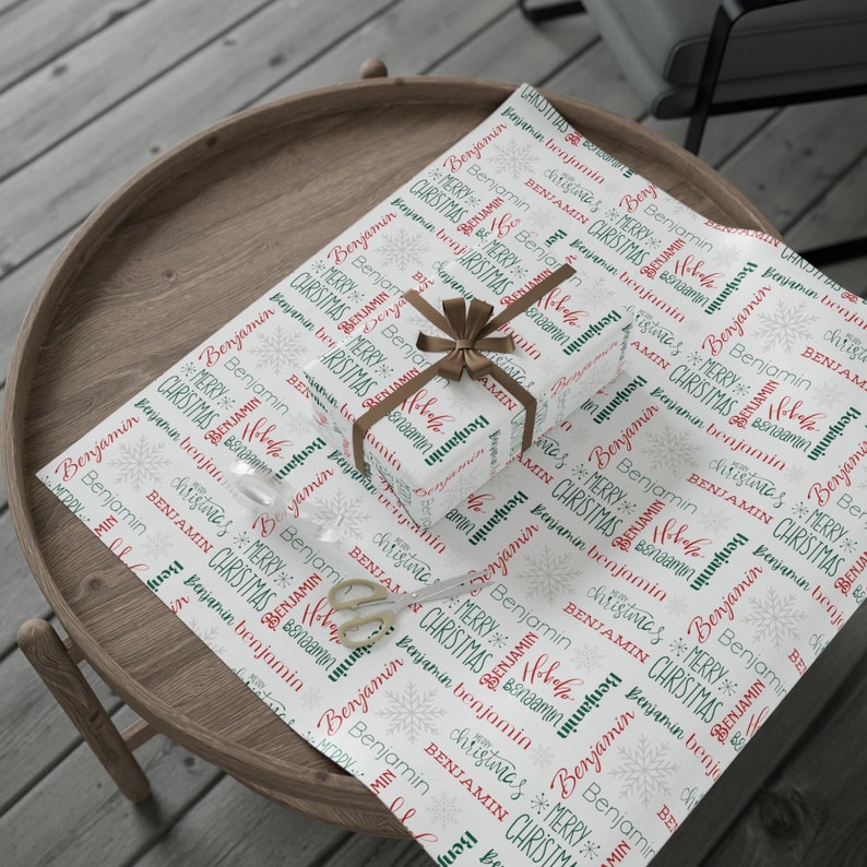 Custom Name Wrapping Paper, Personalized Christmas Wrapping Paper Roll ...