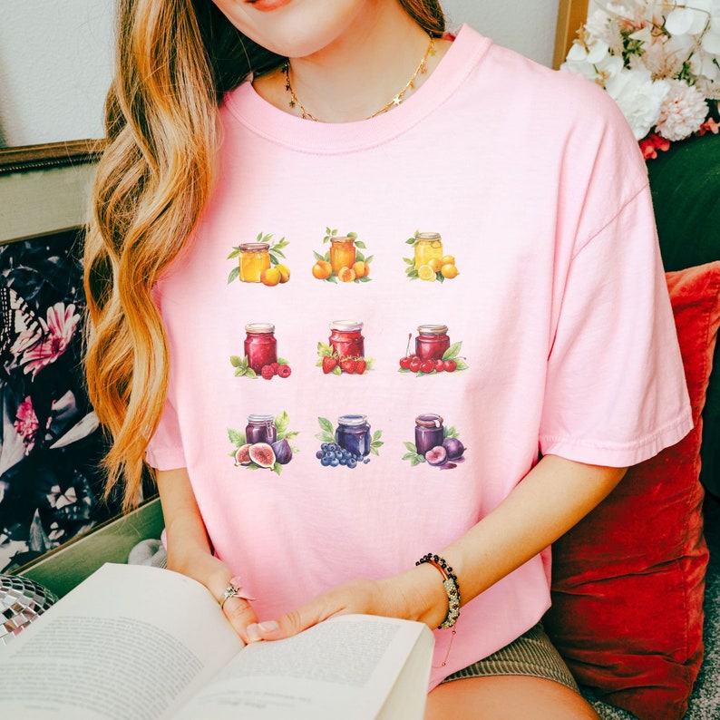 Strawberry Jam Jars Shirt, Cottagecore Fruit Preserves Tshirt, Vintage ...