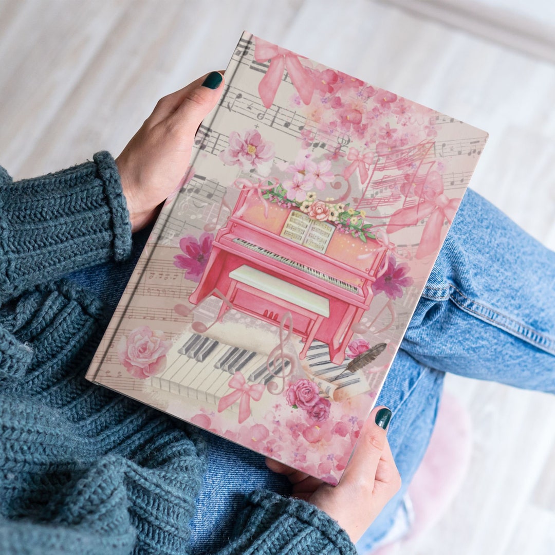 Coquette Music Themed Notebook, Pink Piano Songwriting Journal, Music ...