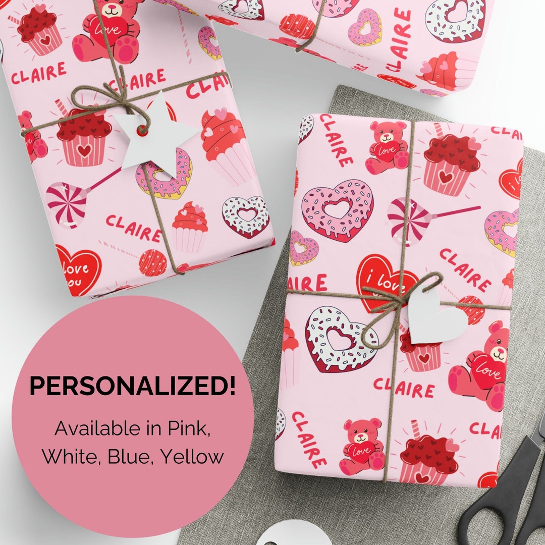 Personalized Valentine's Day Wrapping Paper Roll, Custom Sweetheart ...