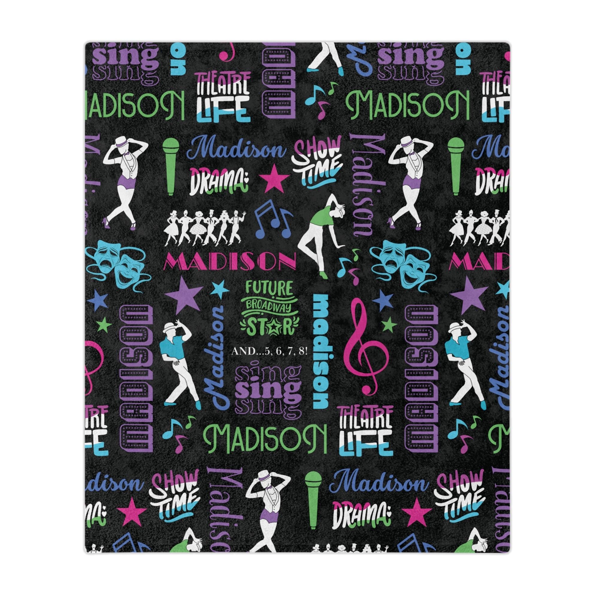 Personalized Musical Theatre Fleece Blanket, Custom Musical Theater ...
