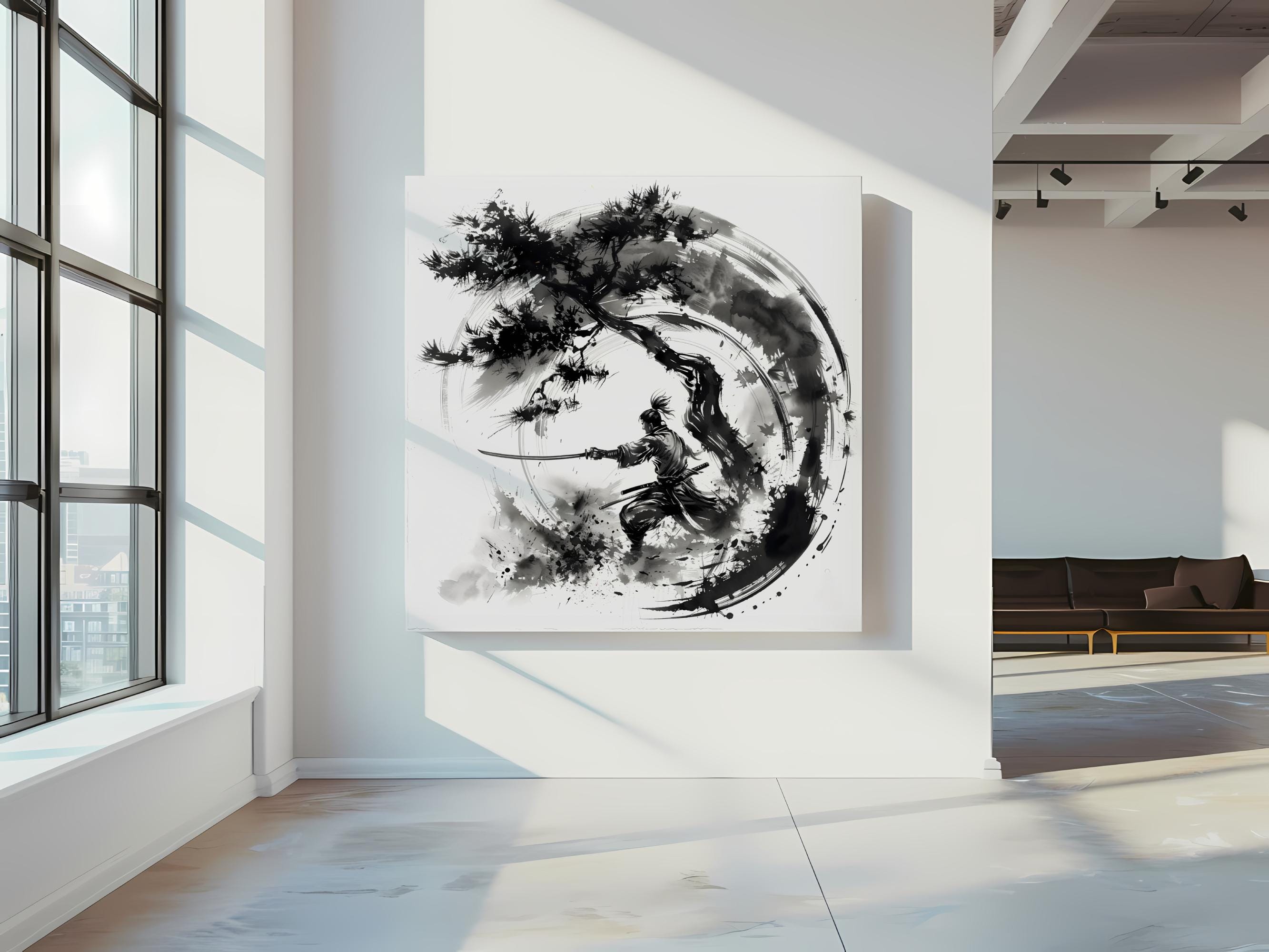Circular Samurai Motif Martial Arts Asian Decoration Digital Art - Etsy