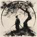 Circular Samurai Motif Martial Arts Asian Decoration Digital Art - Etsy