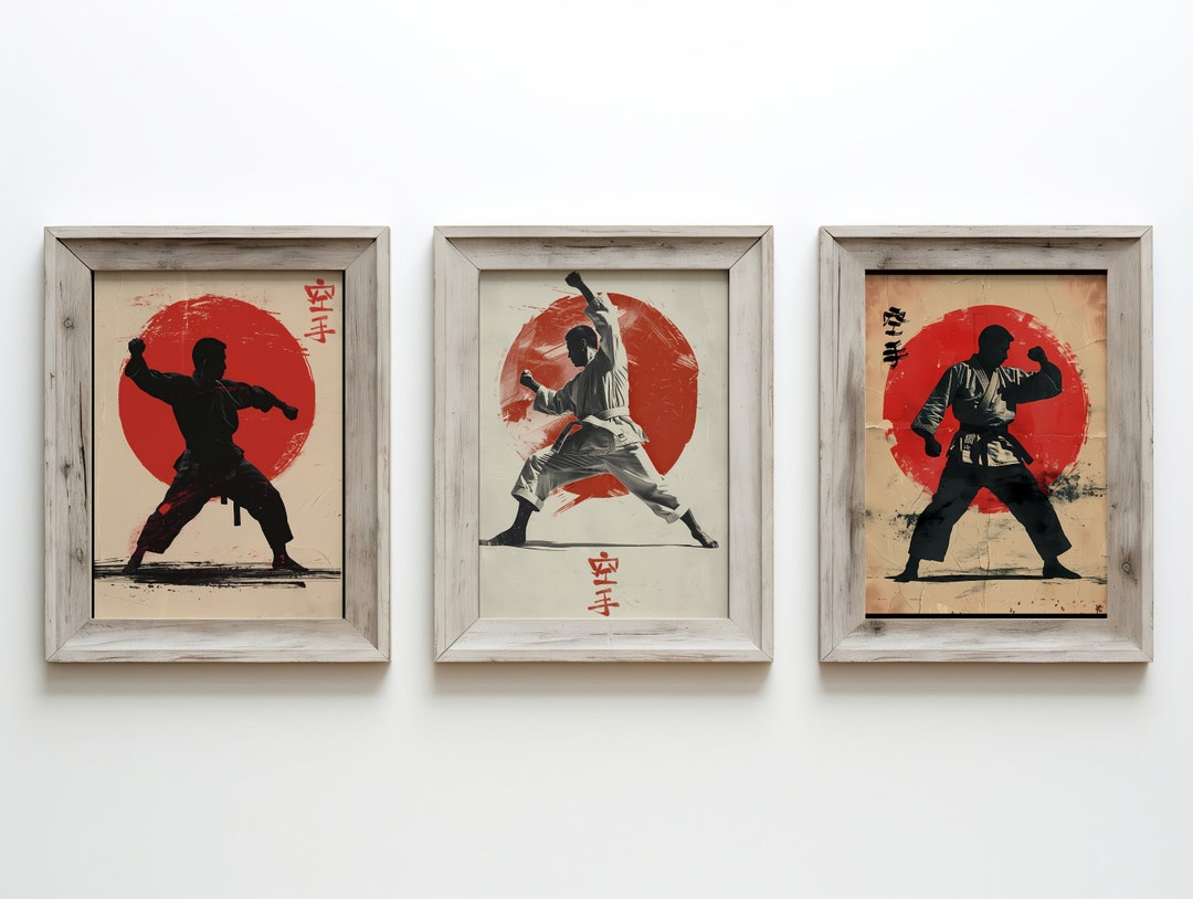 Karate Painting Set Martial Arts Karate Poster Asian Decoration Digital ...