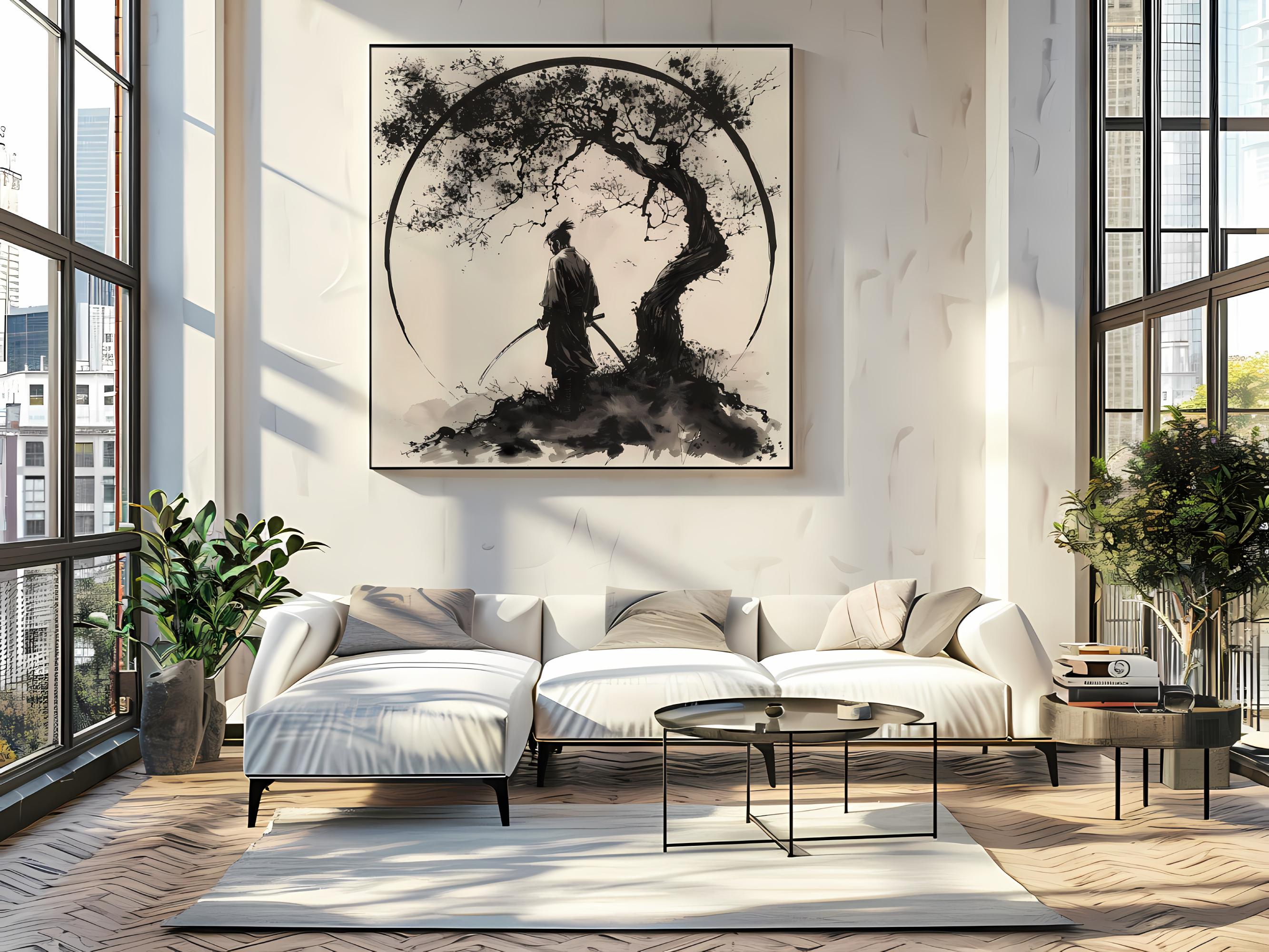 Circular Samurai Motif Martial Arts Asian Decoration Digital Art - Etsy