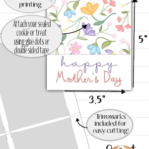 Printable Mother's Day Cookie Card - Happy Mothers Day - 3.5x5 ...