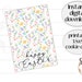 Printable Easter Cookie Card - Happy Easter - 3.5x5" Spring Florals ...