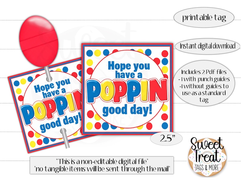 Printable Lollipop Tag - Poppin’ Good Day Lollipop Tags – Printable ...