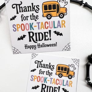 Bus Driver Halloween Favor Tag Printable - Halloween Bus Driver Tag ...