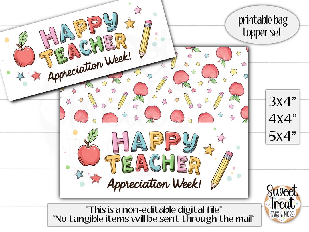 Teacher Appreciation Cookie Topper Set - Teacher Cookie Toppers ...