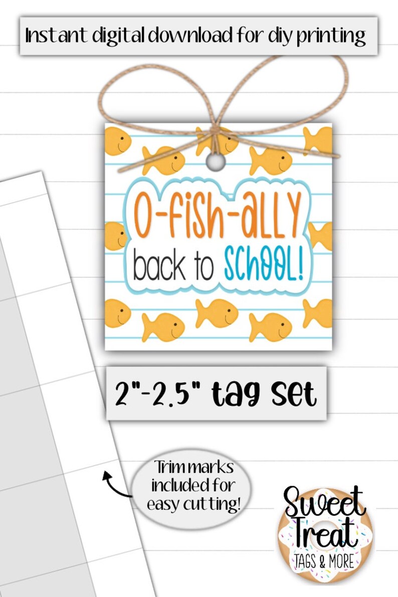 Printable Back to School Tag - Back to School Goldfish Cookie Tag ...