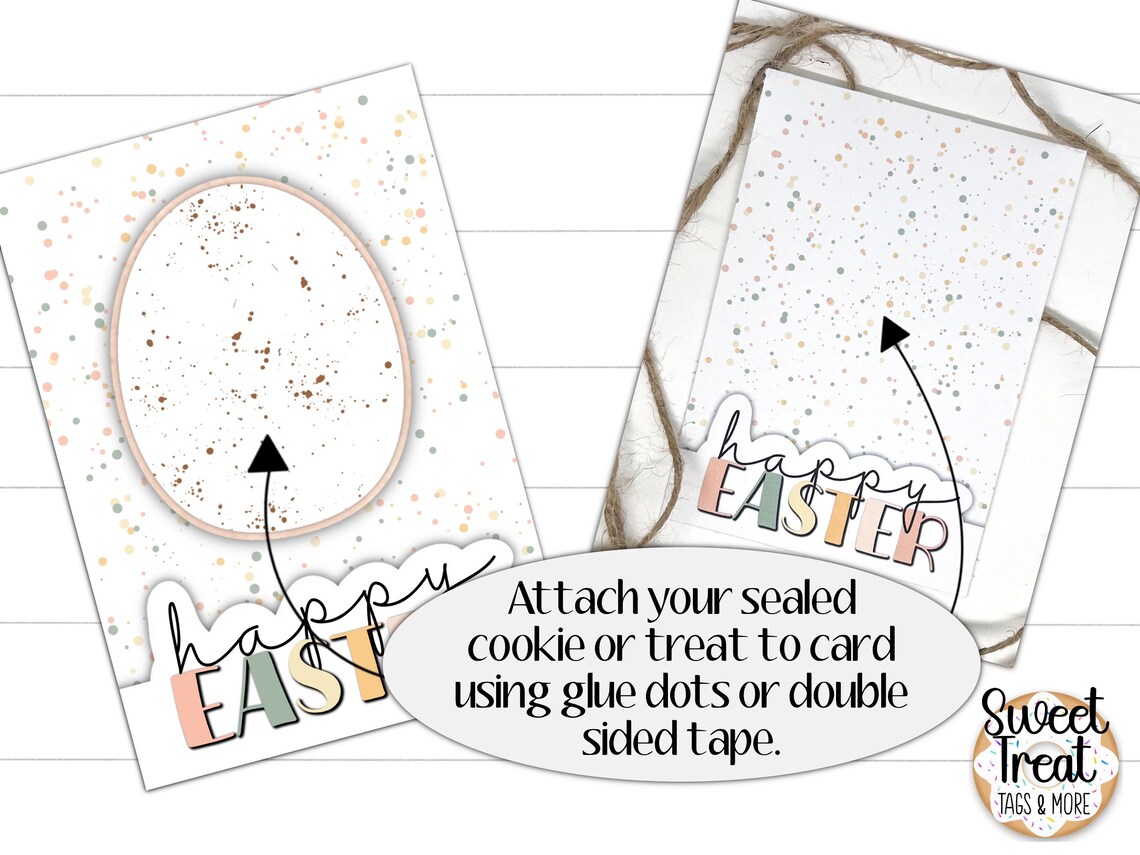 Printable Easter Cookie Card Happy Easter Pastel Specks 3.5x5 Easter ...