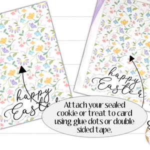 Printable Easter Cookie Card - Happy Easter - 3.5x5" Spring Florals ...
