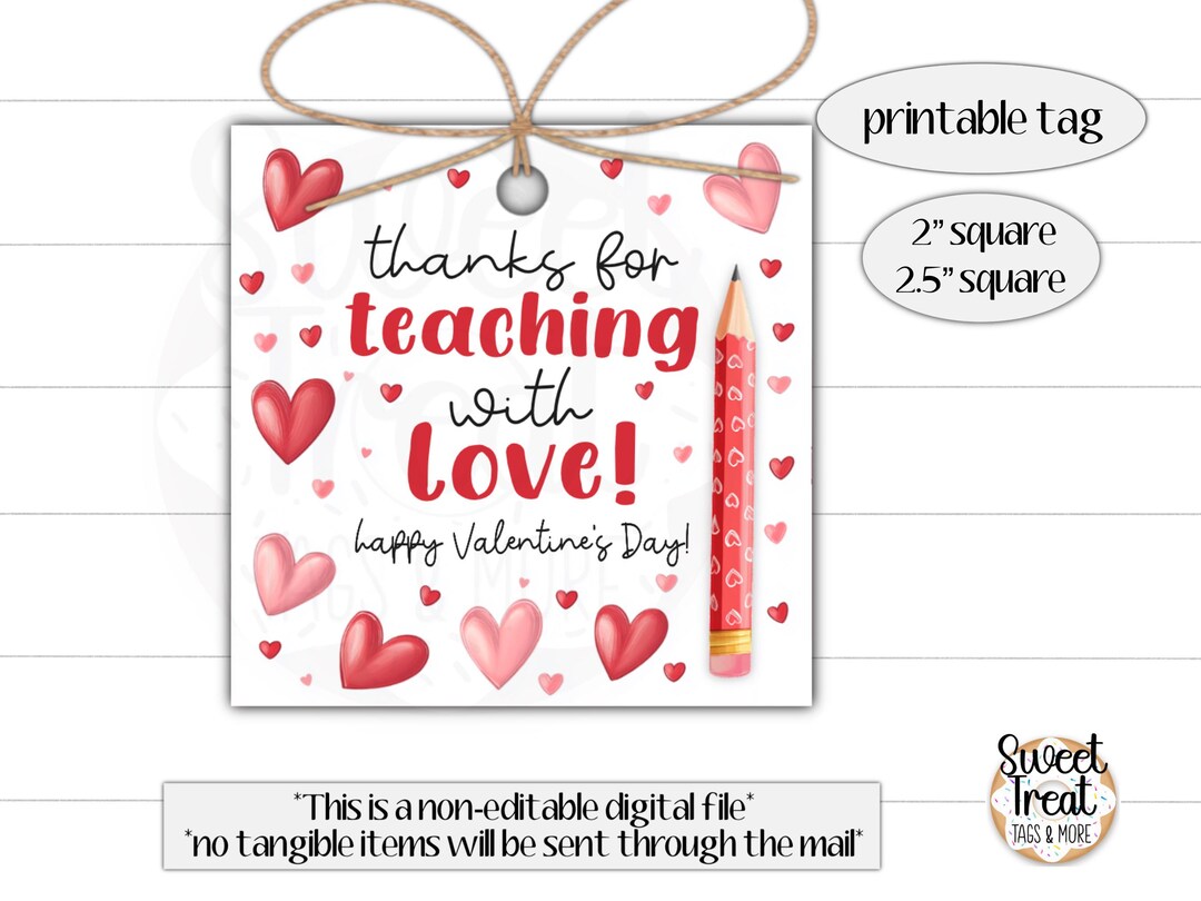 Printable Valentine's Day Teacher Tag - Valentine's Day Class Tags ...