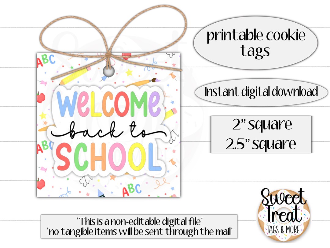 Printable Back to School Gift Tag - Back to School Treat Tag- Back to ...