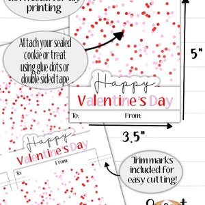 Printable Valentines Day Cookie Card Happy Valentine's - Etsy