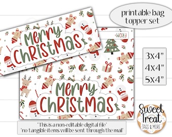 Printable Christmas Cookie Topper - Christmas Treat Topper - Christmas ...