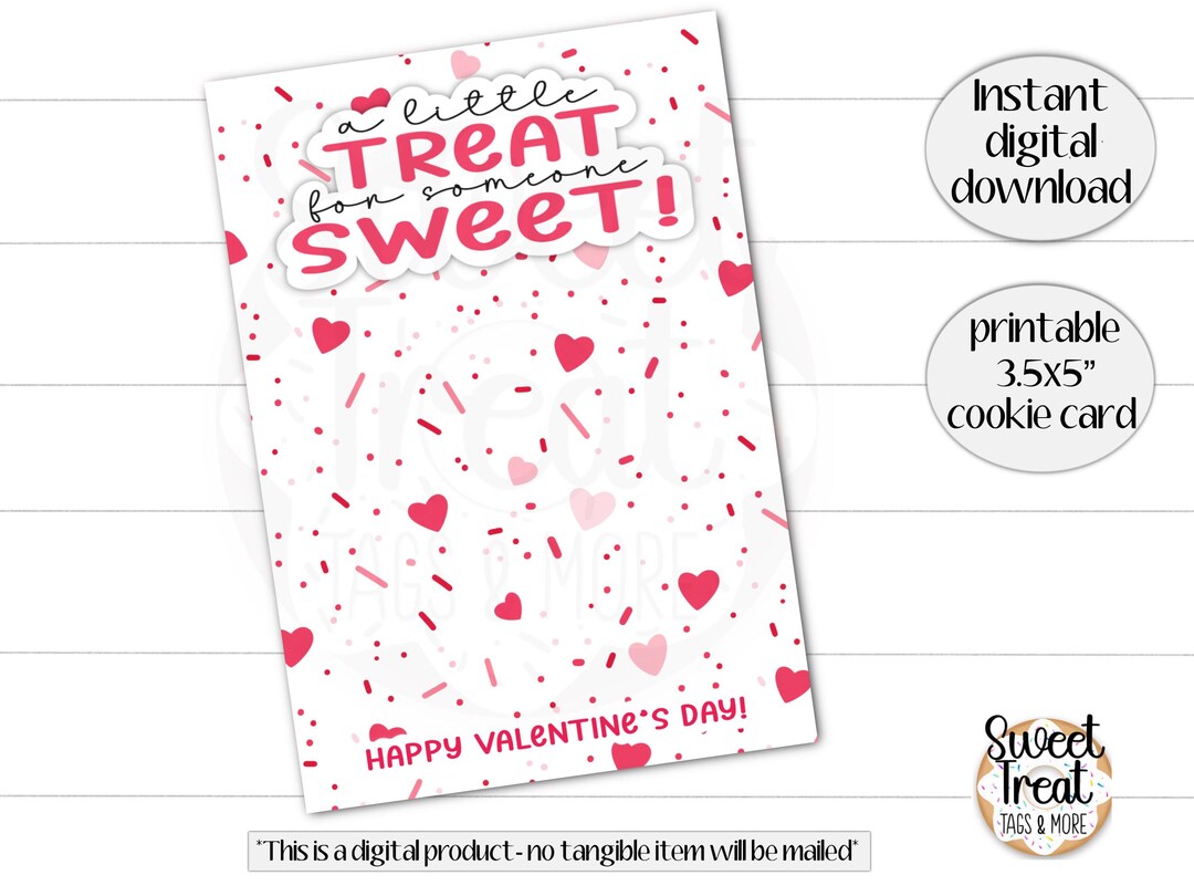 Printable Valentines Day Cookie Card - a Little Treat for Someone Sweet ...