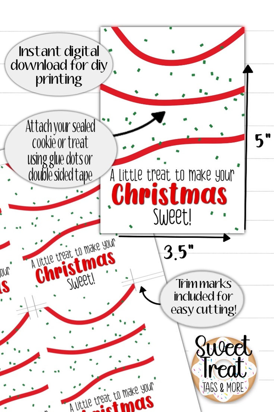 Printable Christmas Cookie Card a Little Treat to Make Your Christmas ...