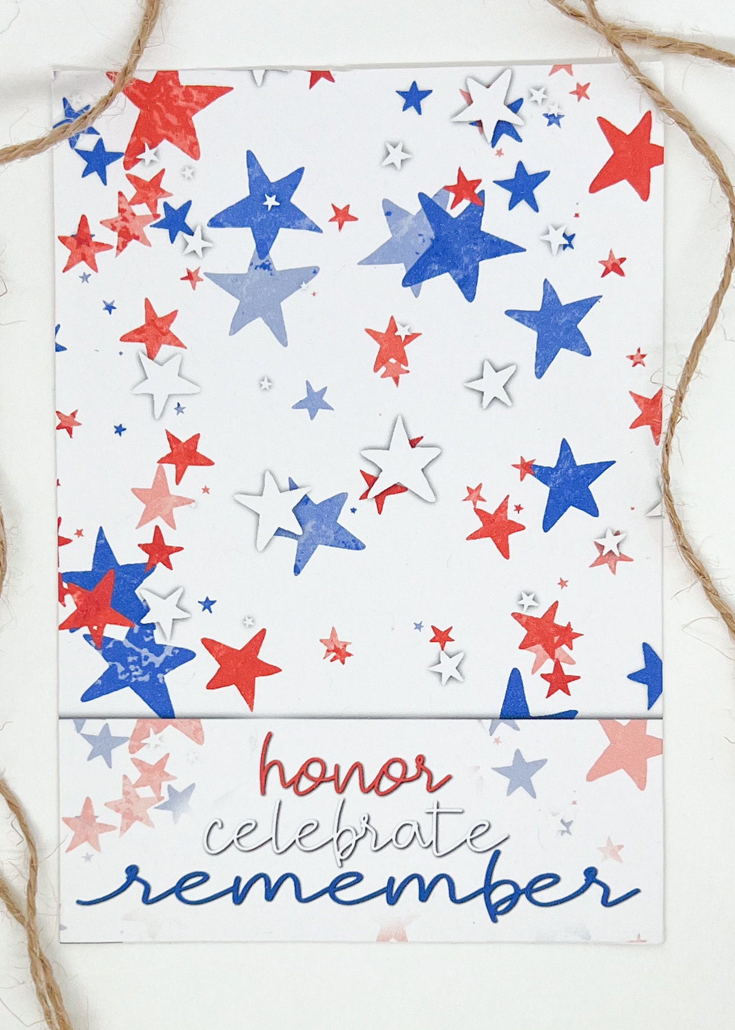 Printable Memorial Day Cookie Card Honor Celebrate Remember 3.5x5 Red ...