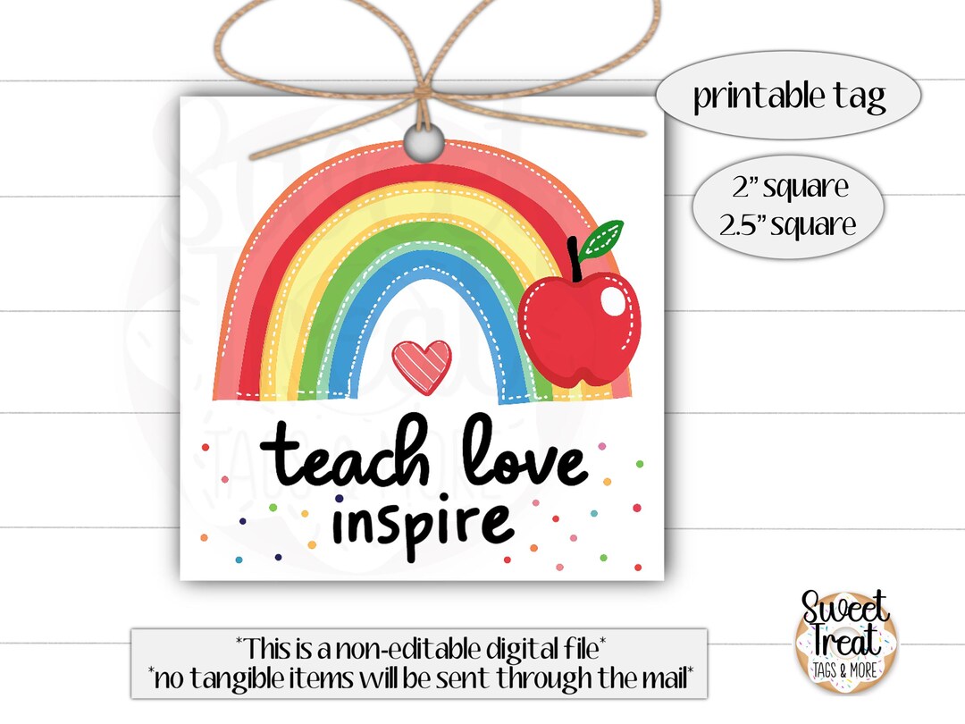 Printable Teacher Appreciation Gift Tag - Teacher Appreciation Tag ...