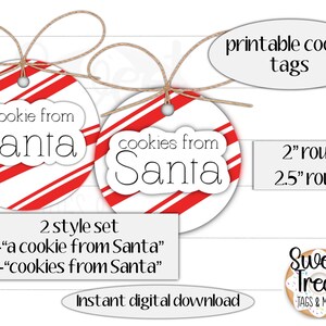 Printable Christmas Cookie Tag Set - A Cookie From Santa- Cookies From ...