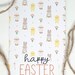 Printable Easter Cookie Card Happy Easter 3.5x5 Bunny, Egg, Carrot and ...