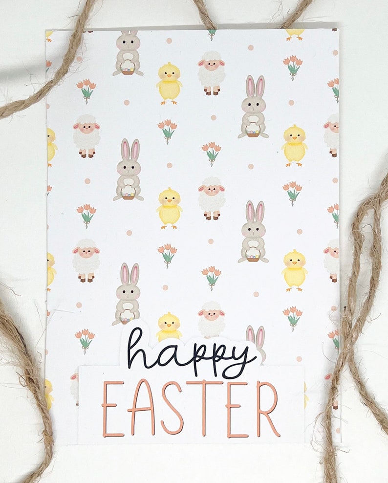 Printable Easter Cookie Card Happy Easter 3.5x5 Bunny, Egg, Carrot and ...